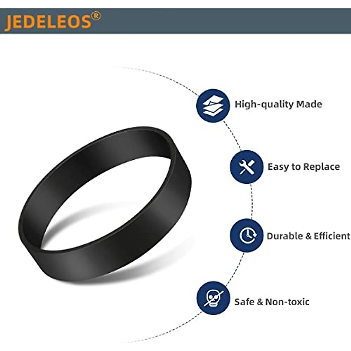 JEDELEOS Replacement Belts for Bissell 3071, 3072, 3067, 3072, 3109 PowerForce PowerBrush Pet XL and TurboClean DualPro Pet Carpet Cleaner, Replace Part 1626502 (Pack of 2)