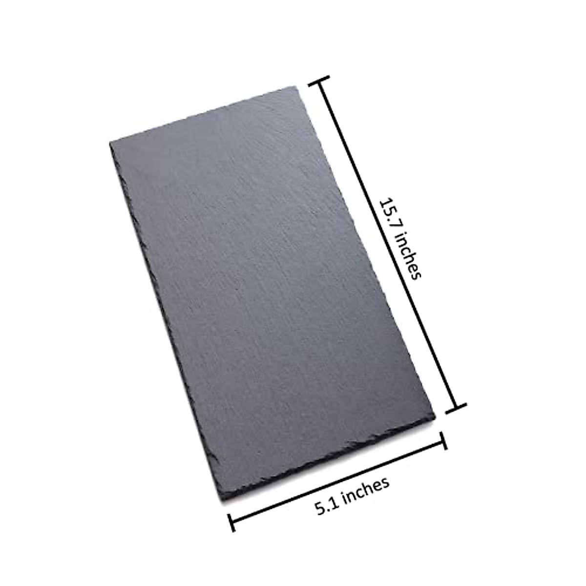 Luxury Slate Plates 2pc Natural Stone Rock Black Cutting Board Cheese Board, Charcuterie Boards for Cheese, Sushi mat, Pastry, bread, Snack board and Meat Set (15.7inx5in)
