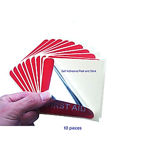 HAISDA Waterproof First Aid Kit Stickers Decal Emergency Symbol Logo Labels, Hospital Ambulance Safety Signs, Size: 2.8" x 2.8", Vinyl Wall Sticker, Pack of 10