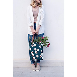 maika Recycled Canvas Market Tote Bag, Tansy, Green