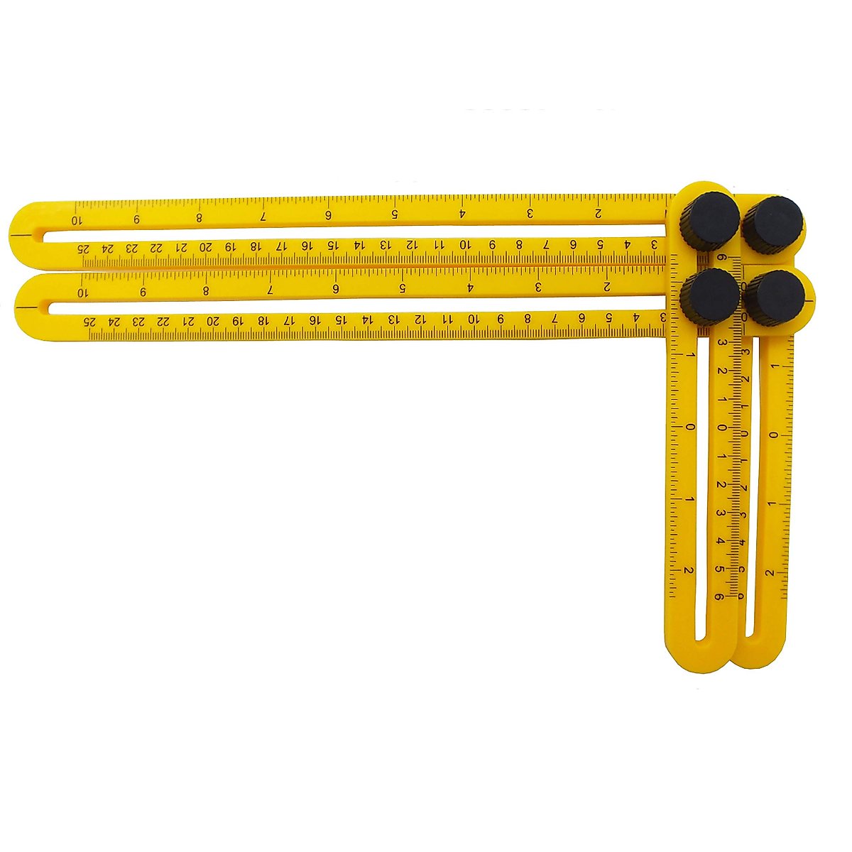 Zhengrun Multi-Angle Measuring Ruler 4-sided measuring ruler Template Tool Angularizer Ruler for Carpenters, Woodworkers, Builder(1pack)