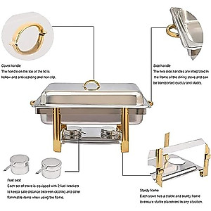 Single Pan Buffet Server, Chafing Dish Buffet Set, Portable Stainless Steel Food Warmer, Chafing Dish Set Perfect for Catering, Parties, Events and Holiday