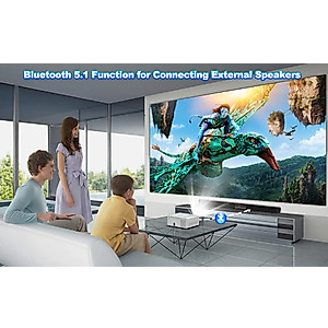 Native 1080P Projector with 5G WiFi and Bluetooth, HANWIND 12000Lumen Outdoor Movie Night Mini Portable Projectors 4K Support, Own Your Home Theater Proyector Compatible with TV Stick, Phone, HDMI USB