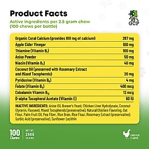 Flea and Tick for Dogs Chewable Pills - No Harsh Chemicals - 100 Chicken Flavored Treats - Guardian's Choice Pets Brand - Tasty Chews Dogs Love - Flea Pills for Dogs
