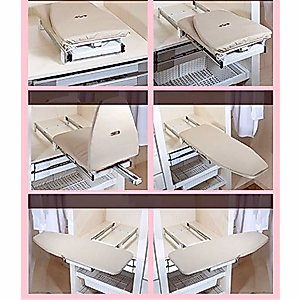 Hiding Ironing Board Foldable Ironing Station in Cabinet for Apartment & Small Room | Sturdy Folding Board, Easy-Release Lever 11.8 (W) x 5.5 (H) x Length 16.9 (L) White