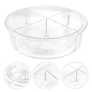 1pc Condiment Storage Rack Pantry Plastic Turntable Seasoning Bottle Holder Revolving Condiment Holder Desk Topper Shelf Bin Kitchen Rack Round White The Pet To Rotate Cosmetic Box