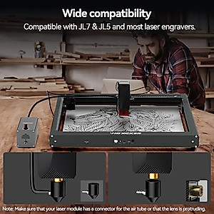 Woxcker Air Assist 30L/min Adjustable Air Assist Pump Kit for Cutting and Engravers, Removes Smoke and Dust/Reduces Surface Temperature/Protects Module, Suitable for Most Engravers