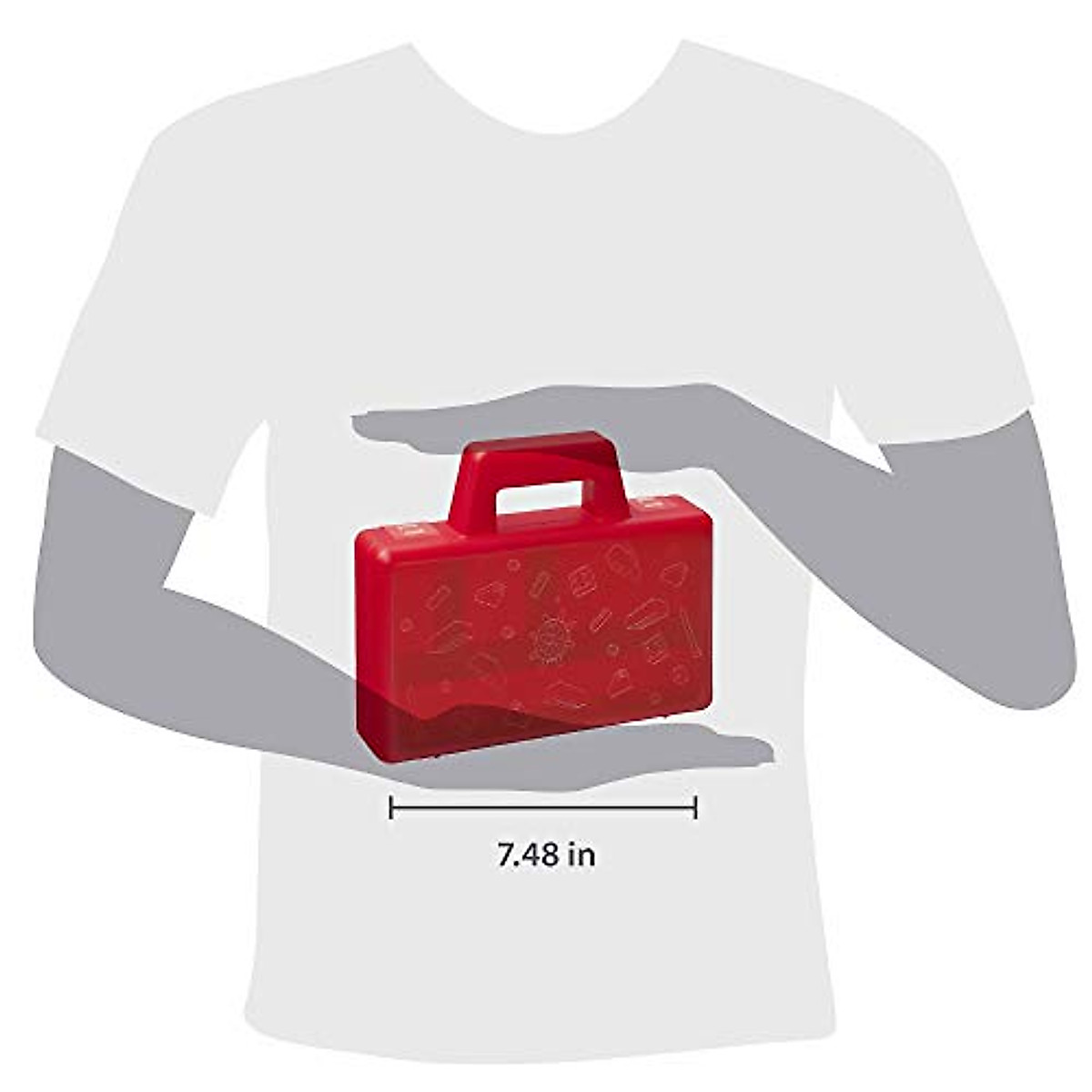 Room Copenhagen, Lego Sorting Box to-Go - Travel Case with Organizing Dividers - 3 Pack, Red/Blue/Green