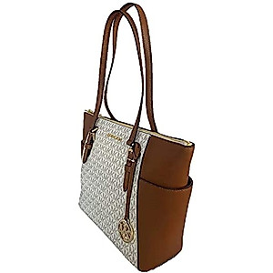 Michael Kors Charlotte Signature Large Top Zip Tote - Vanilla