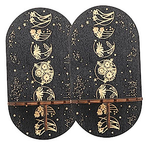 Amosfun 10 pcs Hanging Display Rustic Room Decoration Supplies Living Essential Style Shelves Organizer Crystals Crystal Phrase Oil Wooden Gems Floating Bed Mounted Phase Holder Stand