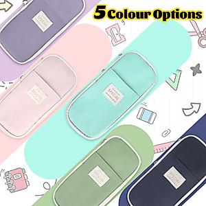 KISREL Pencil Case, Large Zipper Pencil Pouch, Big Capacity Pencil Case with Compartments，Cute Pencil Pouch for Kids, Teenagers, Boys, Girls, Adults (Pink)