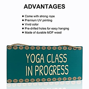 Class in Session Door Sign Yoga Class in Progress Wood Signs Yoga Teacher Gifts Yoga Room Decor 6X12 inches