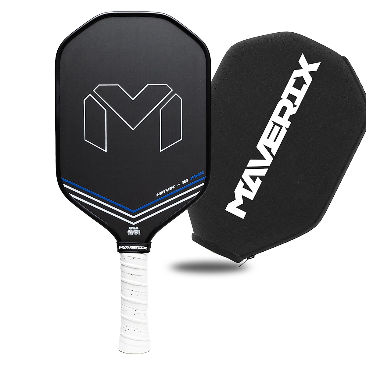 Maverix Havik -16 Professional Carbon Fiber Pickleball Paddle | Ultimate Power, Spin, and Control | Raw Carbon Fiber Design with Cover |