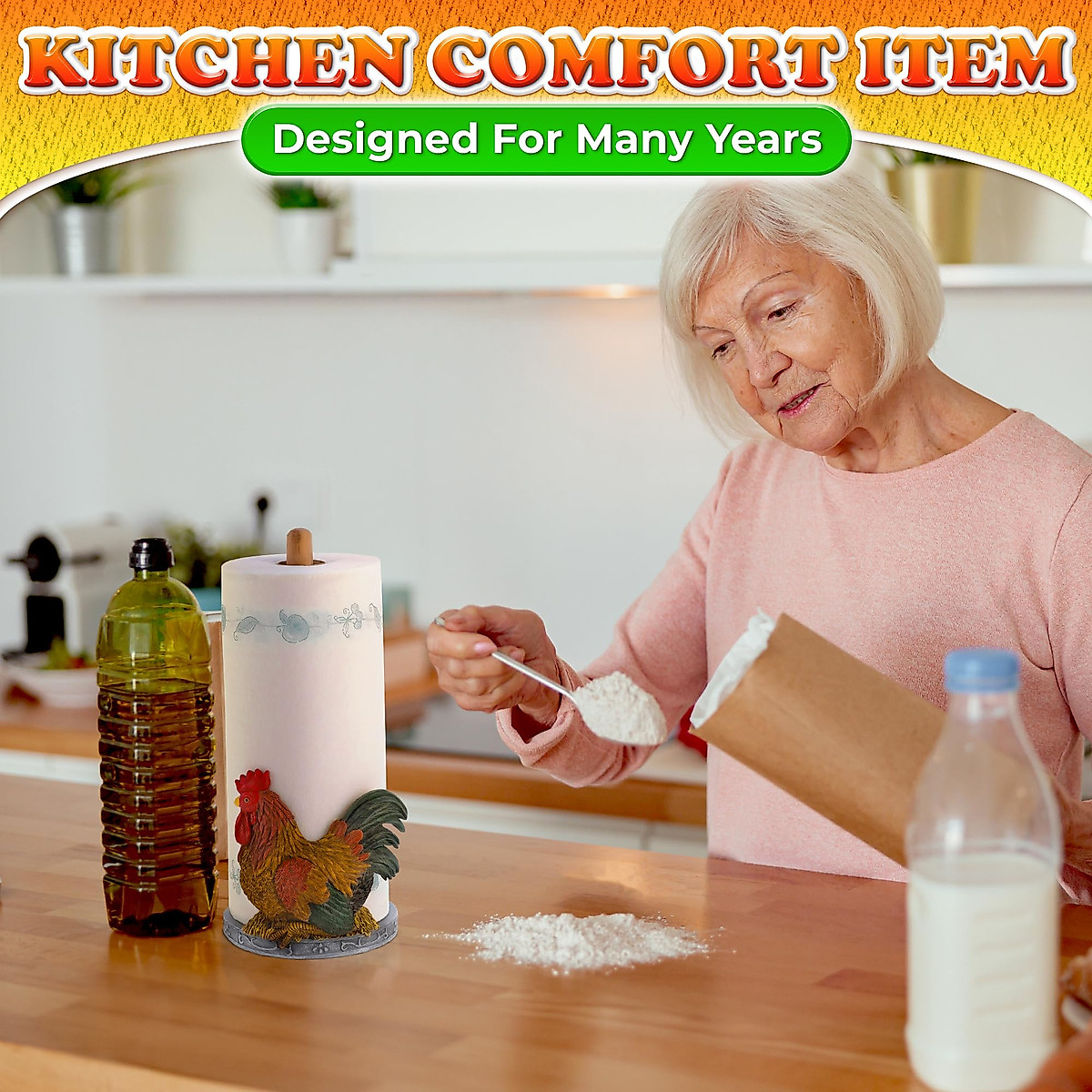 Country Red Rooster Paper Towel Holder by Alpenkok