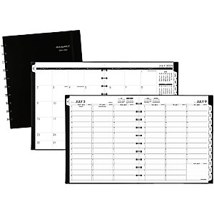 AT-A-GLANCE 2023-2024 Academic Planner, Weekly & Monthly, Quarter-Hourly Appointment Book, 9" x 11", Large, Monthly Tabs, Pocket, Flexible Cover, Move-A-Page, Black (70957E05)