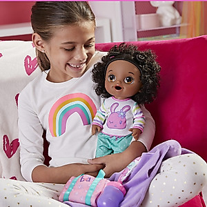 Baby Alive Bunny Sleepover Baby Doll, Bedtime-Themed 12-Inch Dolls, Sleeping Bag & Bunny-Themed Doll Accessories, Toys for 3 Year Old Girls and Boys and Up, Black Hair (Amazon Exclusive)