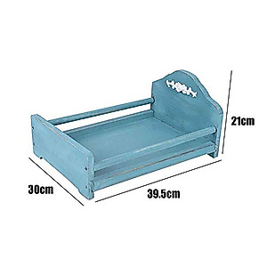rwu0 Baby Photography Bed, Baby Photography Cot Baby Photo Props Baby Photo Props Wood Doll Bed Detachable Photo Background for Baby Photo Studio Photography Props(White)