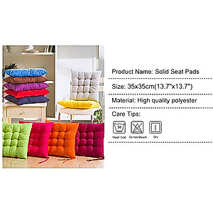 PICTURESQUE 4PCS Chair Pads Soft Seat Cushions with Ties Non Slip Seat Pads Comfortable Chair Cushions for Dining Living Room Kitchen Office Travel Washable, Yellow