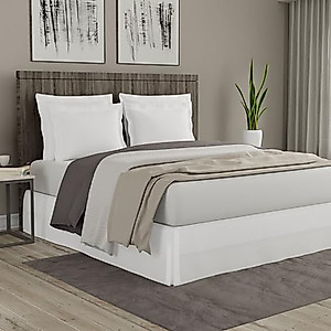 TODAY'S HOME Classic Tailored, Microfiber, 14" Drop Length Bed Skirt Dust Ruffle, Twin XL, White