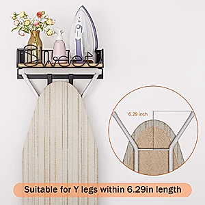 SRIWATANA Ironing Board Hanger Wall Mount, Iron and Ironing Board Holder for Laundry Room Organization and Storage - Carbonized Black