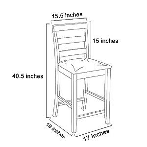 Uolfin Small Dining Table Set for 2 with Chairs, Counter Height with Rubberwood and MDF Top, 29.5" L × 29.5" D × 35.5" H