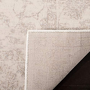 SAFAVIEH Carnegie Collection 3' x 5' Cream / Light Grey CNG621C Vintage Distressed Non-Shedding Living Room Bedroom Accent Rug