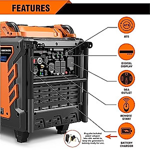 GENMAX GM10500iETC Tri Fuel Inverter Generator,10500-Watt 458cc Tri Fuel Gasoline Propane Natural Gas Portable 50A Generator with Remote Start,Ideal for Home backup power.EPA &CARB Compliant