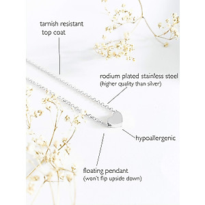 Altitude Boutique Heart Pendant Necklace for Women | Silver Plated Choker Necklace | Dainty Hypoallergenic Adjustable Chain 15in-18in (Silver)