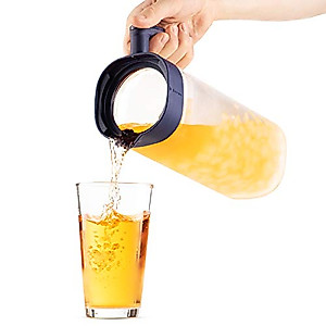 Komax Set of 2 Plastic Water Pitcher with Lid – BPA-Free Water & Iced Tea Pitcher Set – Microwave & Dishwasher Safe Plastic Pitcher – Tea, Sangria, or Juice Containers with Lids for Fridge (2.1 Qt)