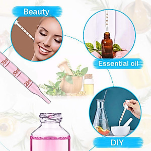 P-ABC 2PCS Droppers Pipettes, 1ml Essential Oil Dropper, Glass Liquid Droppers,Straight Tip Calibrated Glass Dropper (Straight tip droppers)