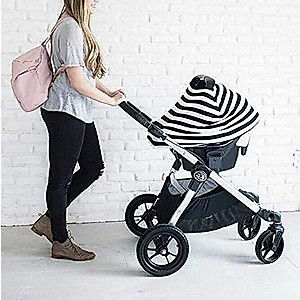 Qooa Baby Carseat Canopy Cover, Ultra-Soft and Stretchy Protect Baby, Multi-use Baby Carseat Cover for Nursing, Sleeping, Carseat, Stroller and Highchair