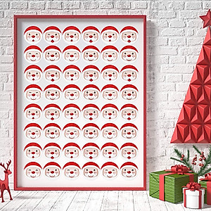 500 Pieces Christmas Stickers Santa Face Stickers Red Buffalo Plaid Label Stickers Santa Claus Decoration for Kids, Christmas Party Holiday Birthday Cards Envelopes Goodie Gift Bag Fillers
