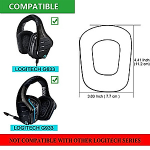 JARMOR Replacement Memory Foam & Mesh Fabric Ear Cushion Pads Cover for Logitech G633 G933 Headphone ONLY (Black)