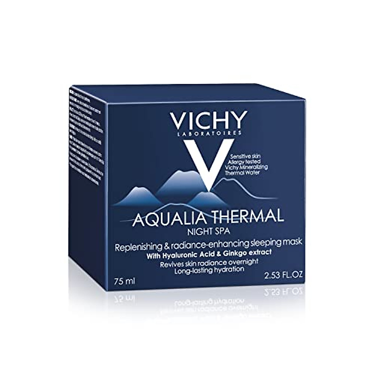 Vichy Aqualia Thermal Spa Face Night Cream and Overnight Mask with Hyaluronic Acid, Moisturizer for Face and Neck, Moisturizing Night Time Anti Wrinkle Cream, Light Scent, Paraben Free