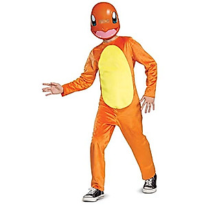 Pokemon Charmander Kids Costume, Children's Classic Character Outfit, Child Size Medium (7-8) Orange
