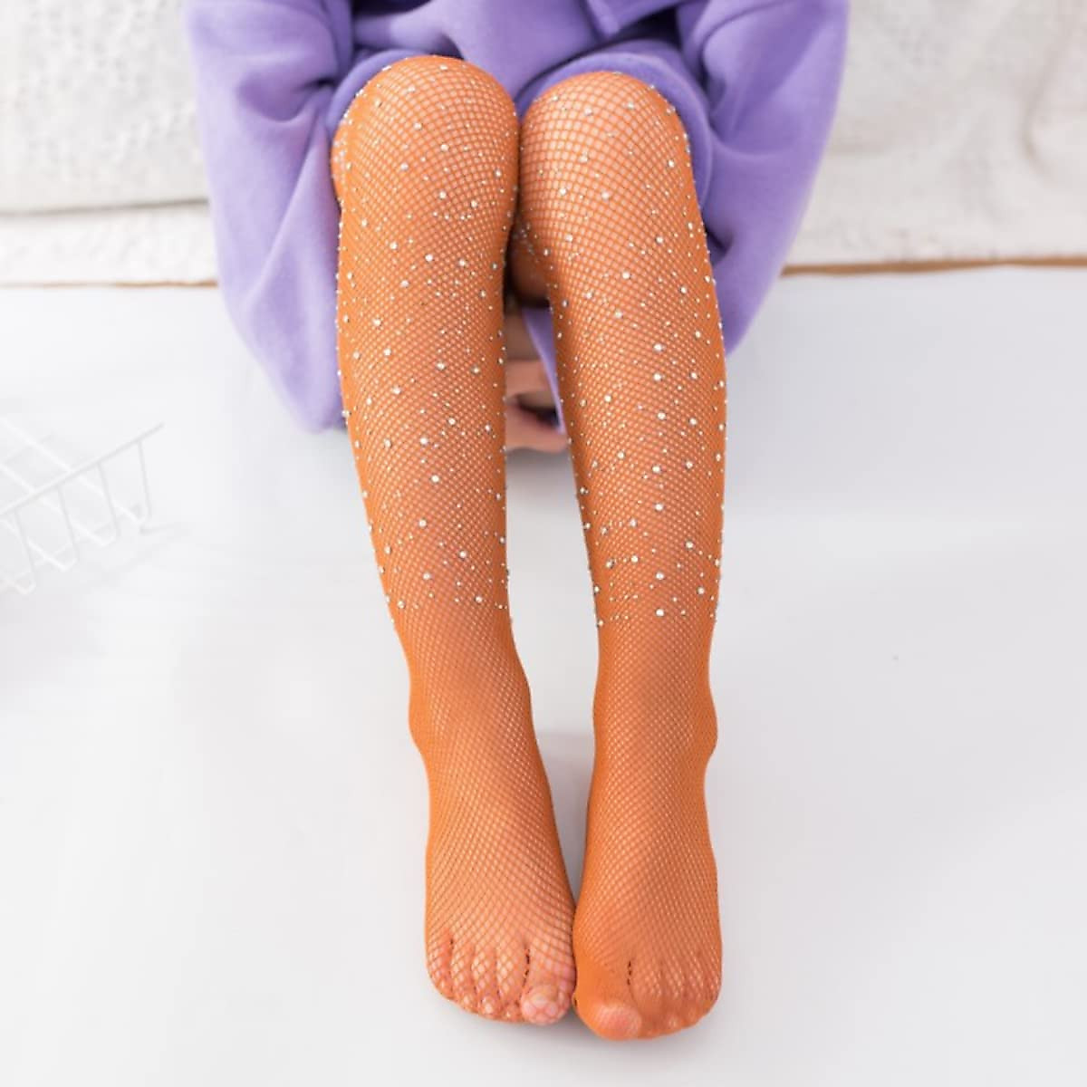LXXIASHI Toddler Kids Baby Girls Mesh Pantyhose Solid Diamonds Tights Leggings Stockings Pants (Rhinestone - Black + Brown + Light Brown + White, 4PCS)