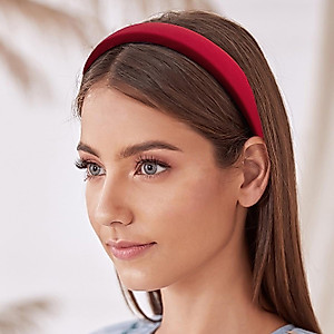 LYroo 5 Pack Solid Color Headbands for Women Girls Non Slip Wide Head Band Fashion Padded Headbands Head Bands for Women's Hair Accessories