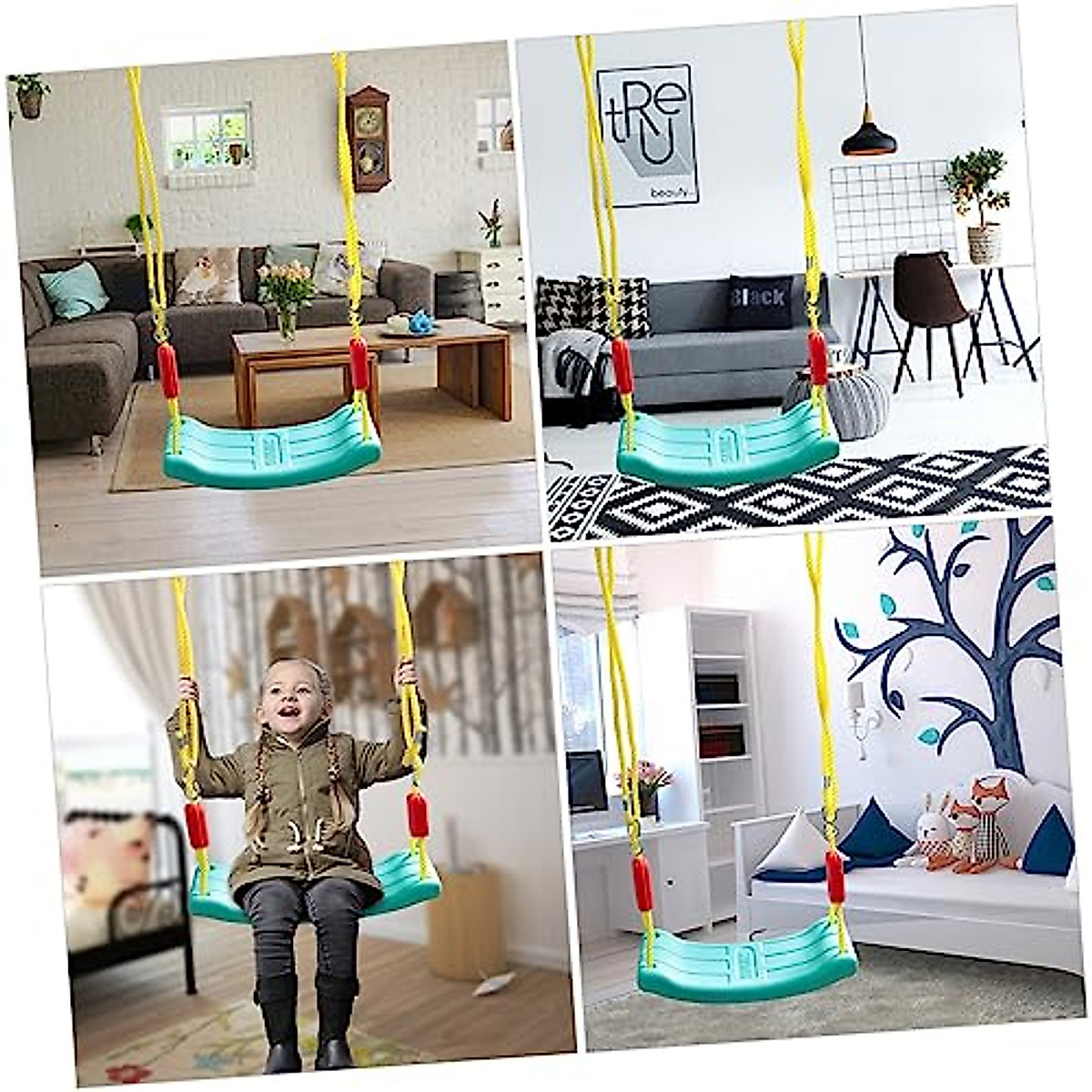 NOLITOY 1 Set String Children's Swing Baby Swing Indoor Swing Chair for Kids Infant Outdoor Toys Garden Baby Swing Baby Swing Outdoor Kids Swing Bench Hanging Seat Toy Swing Green