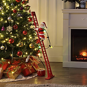 Mr. Christmas Super Climber Musical Animated Indoor, Plastic, Christmas Decoration, 42 Inches, White Santa