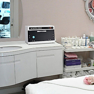 BYOOTIQUE 13L Nail Tool Cleaning Machine Cabinet 275nm Blue Light for Manicure Tool Nail Clippers Facial Skin Beauty Salon Barbershop Spa Equipment Home Metal Tools