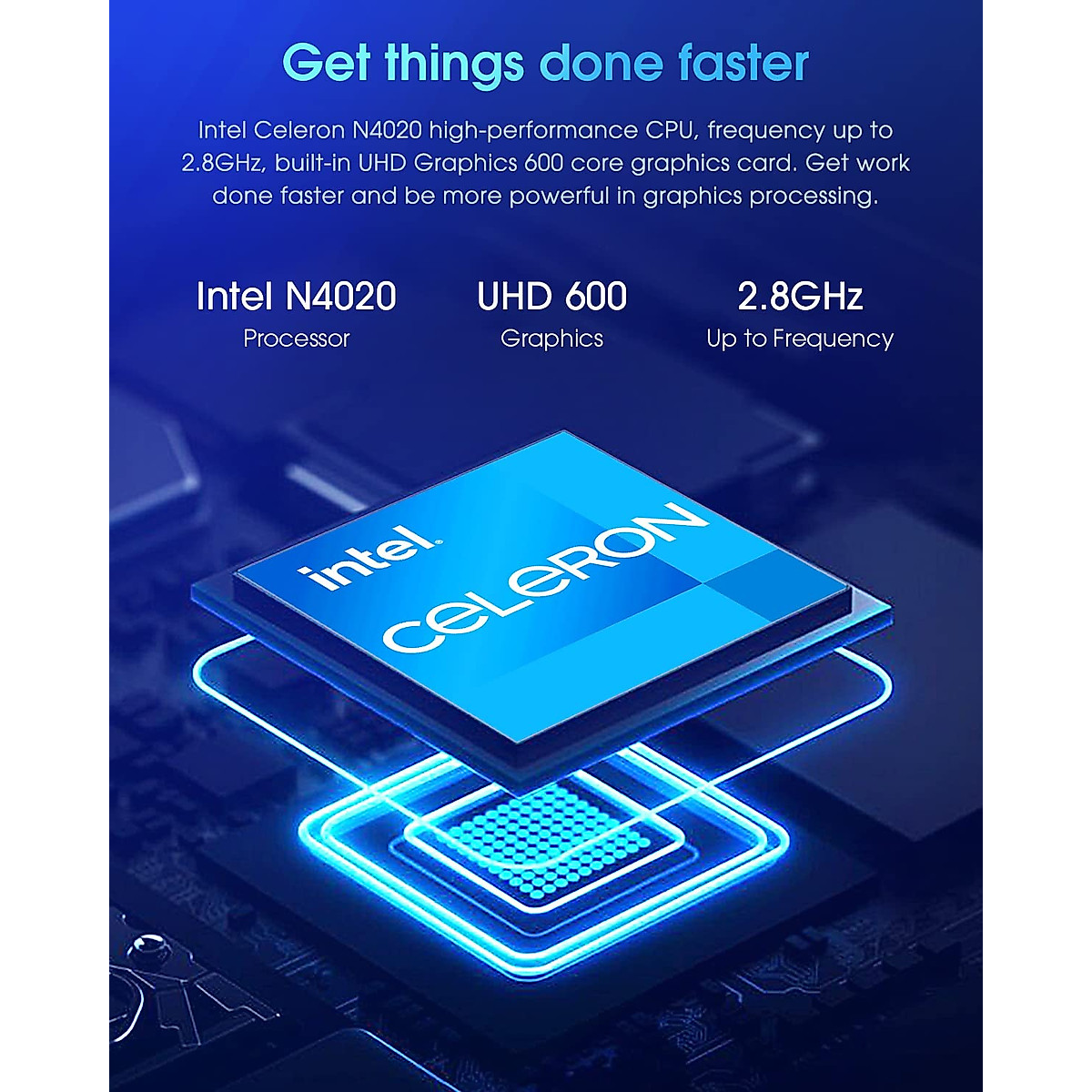 CHUWI HeroBook Pro 14.1'' Laptop, 8GB RAM 256GB SSD, Windows 11 Laptop, 1TB SSD Expand, Intel Celeron N4020(up to 2.8GHz), 2K FHD IPS Display, Ultra Slim, Mini-HDMI, 5G WiFi, BT4.2, Webcam,TF Card