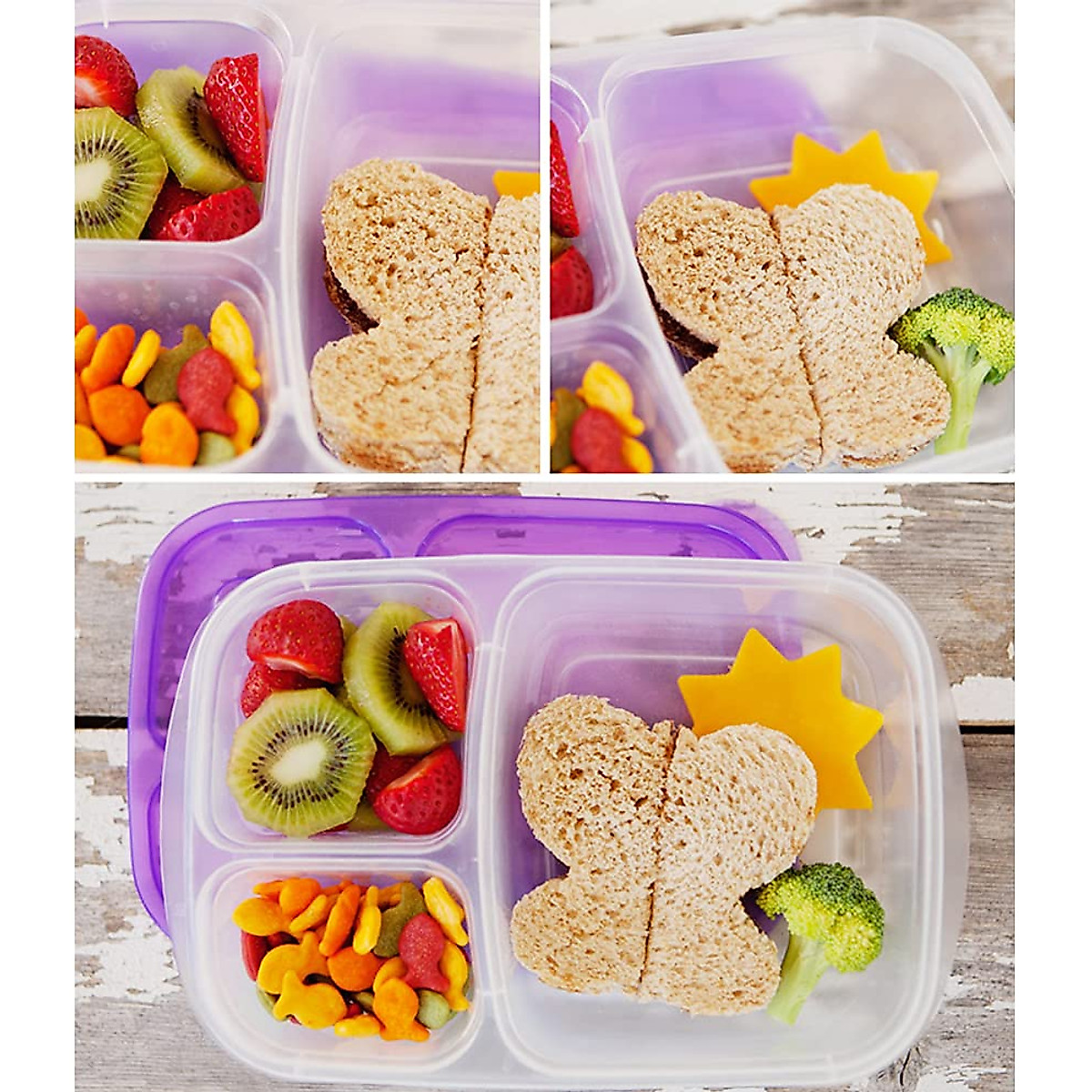 Sandwich Bread Cutters Shapes Set for Kids Vegetables Fruits Cheese Shapes Mold Supplies Crust Lunchbox and Bento Box