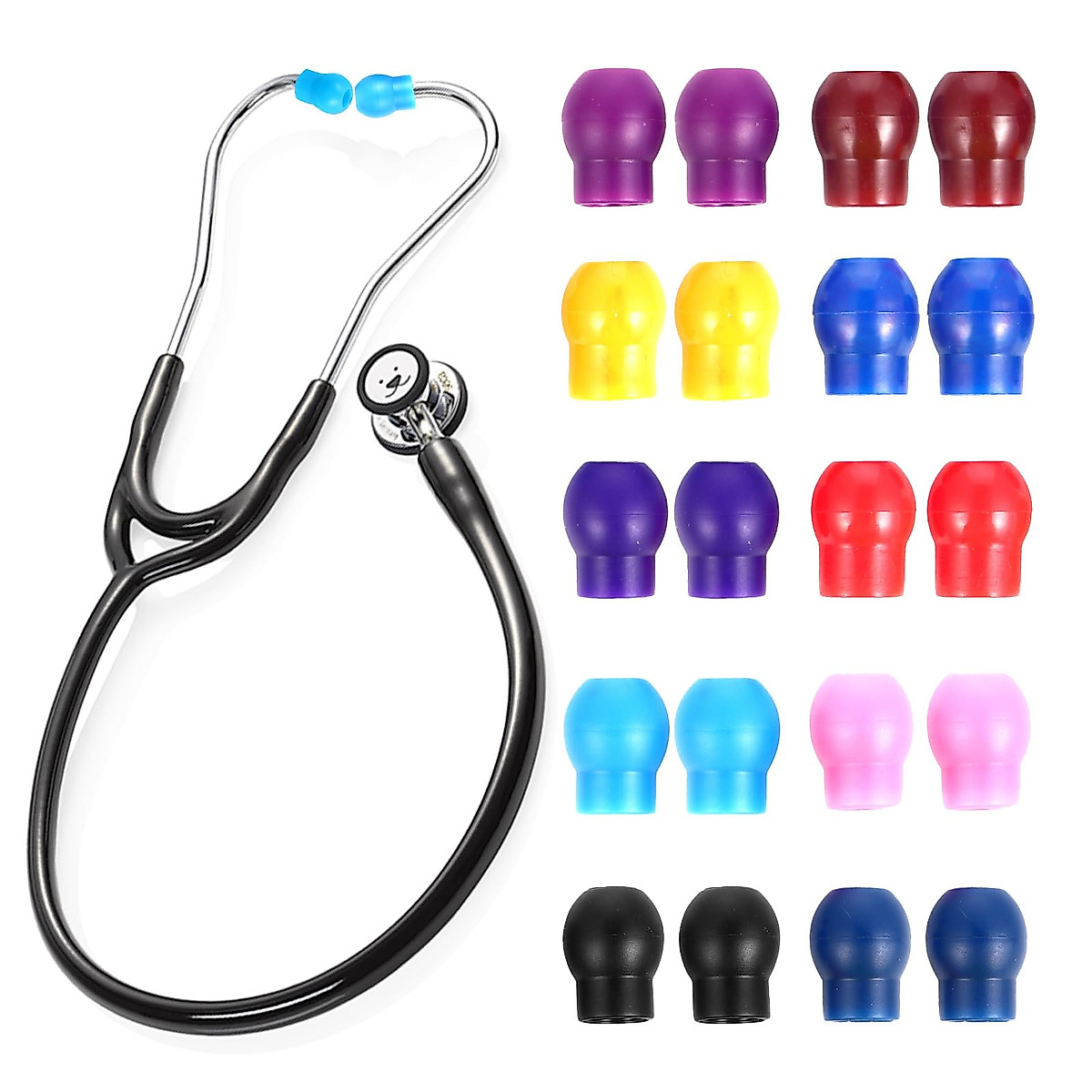 GLEAVI 10 Pairs Earplugs Stethoscope Replacement Parts Stethoscope Accessory Replacement Ear Tips Littman Stethoscope Silicone Gauges for Ears Stethoscope Earbud PVC Large