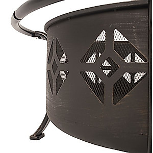 Pleasant Hearth Sunderland Deep Round Bowl Fire Pit, 36-Inch