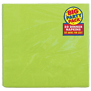 Kiwi Green 2-Ply Paper Dinner Napkins - 8" x 8" (40 Pcs) | Disposable Napkins for Gatherings, Parties, and Events