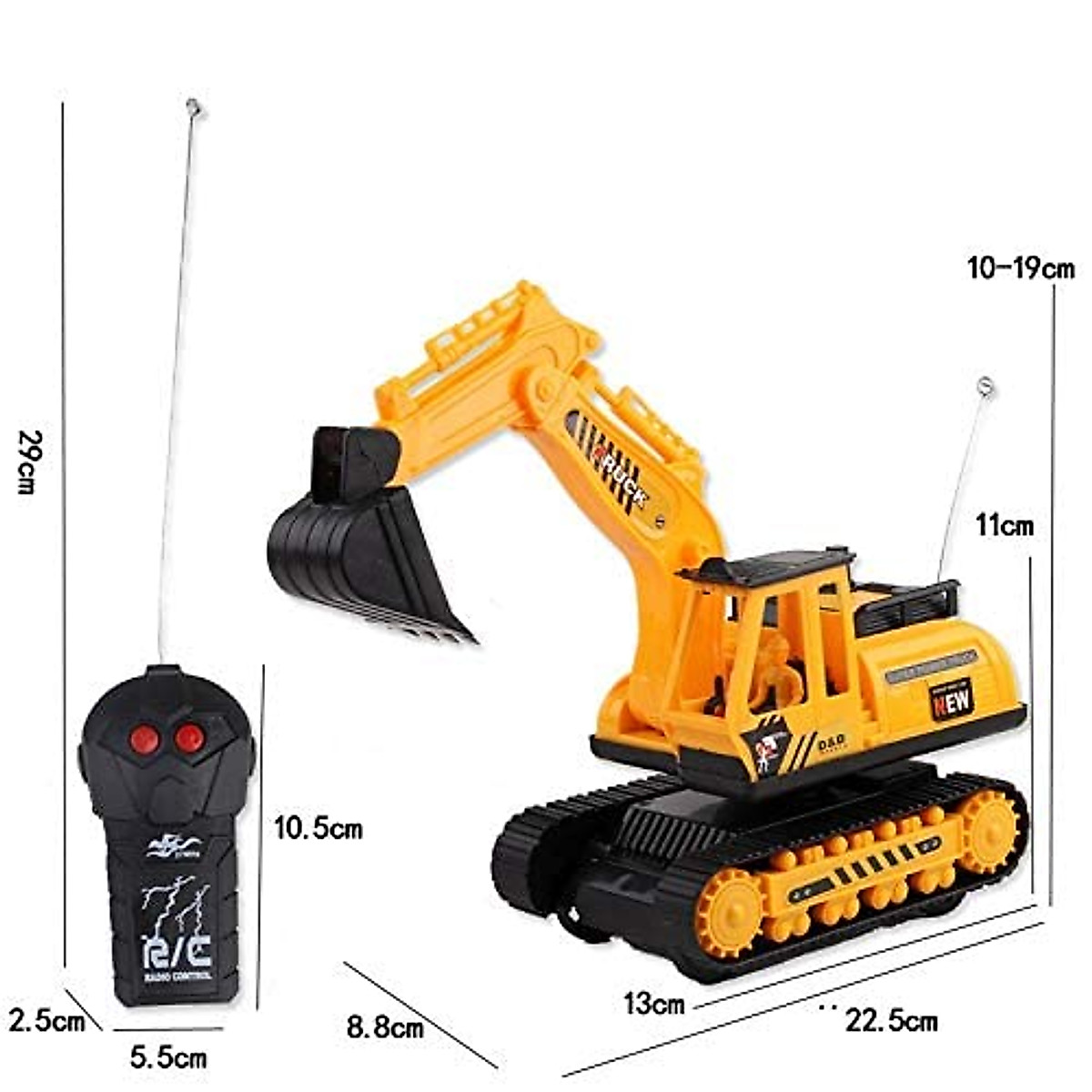VOLL Remote Control Excavator Toy Truck RC Construction Vehicles for Boys Girls Kids RC Tractor with Working Sounds RC Tractor Construction Vehicles Toy