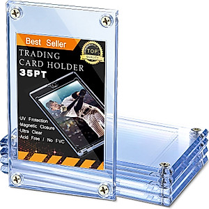 5 Pieces 4-screw Trading Card Protector, Baseball Sleeves Card Protector, 35 Pt Acrylic Card Holder Clear Display Card Protector for Baseball Football Sports Game Card Storage and Display