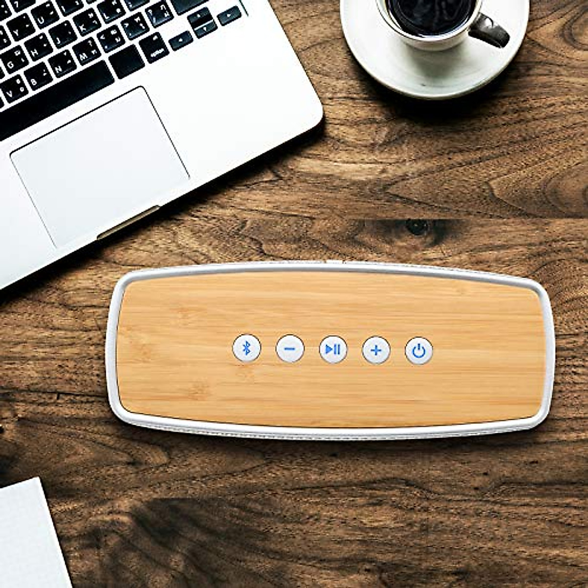 comiso Bluetooth Speakers, 20W Loud Wood Home Audio Outdoor Portable Wireless Speaker, Subwoofer Tweeters for Super Bass Stereo Sound Bluetooth 5.0 Handsfree 24H Playtime