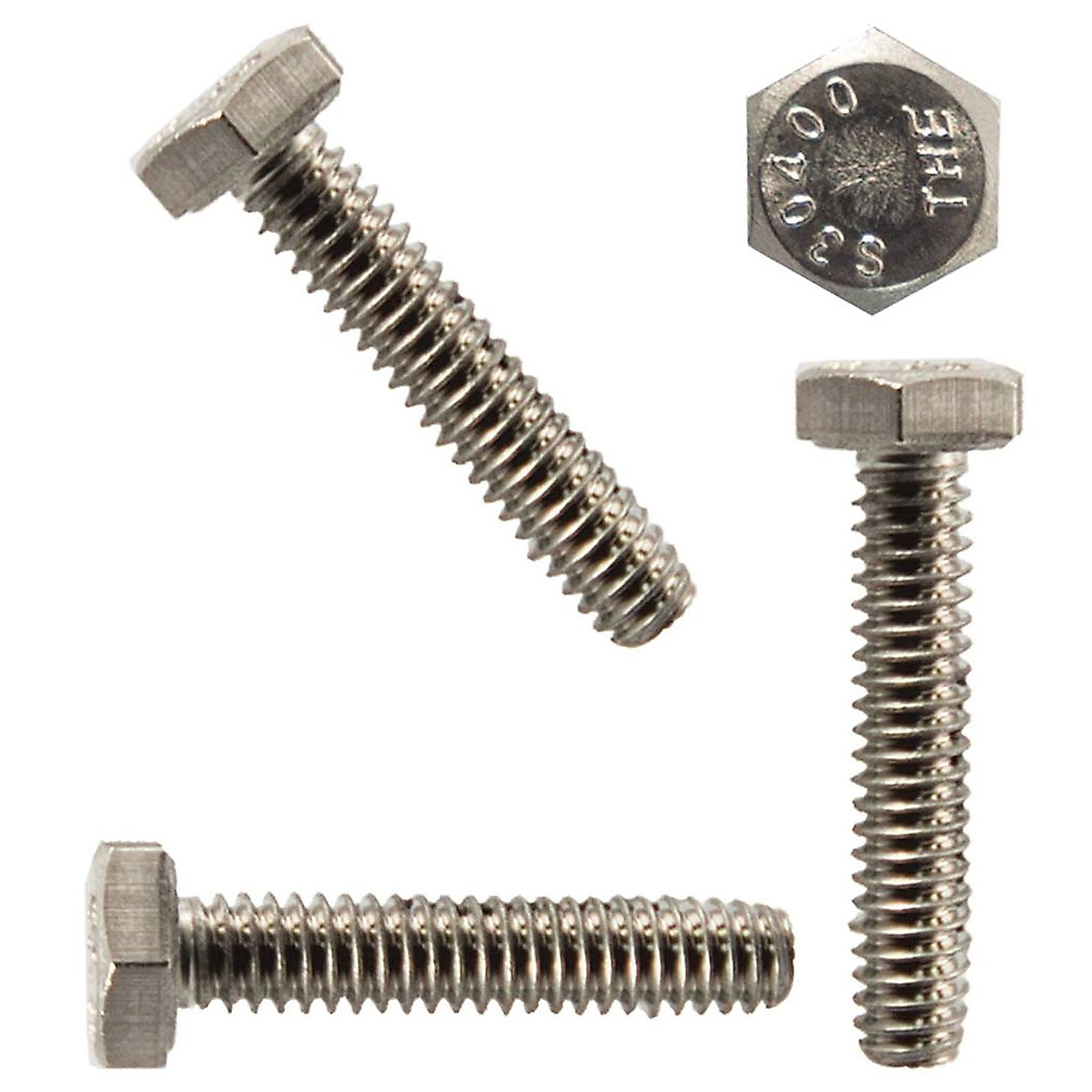 5/16-18 x 1-1/2" Hex Head Cap Screw Bolts, External Hex Drive, Stainless Steel 18-8, Full Thread, Bright Finish, Flat Point, Quantity 25 by Fastenere