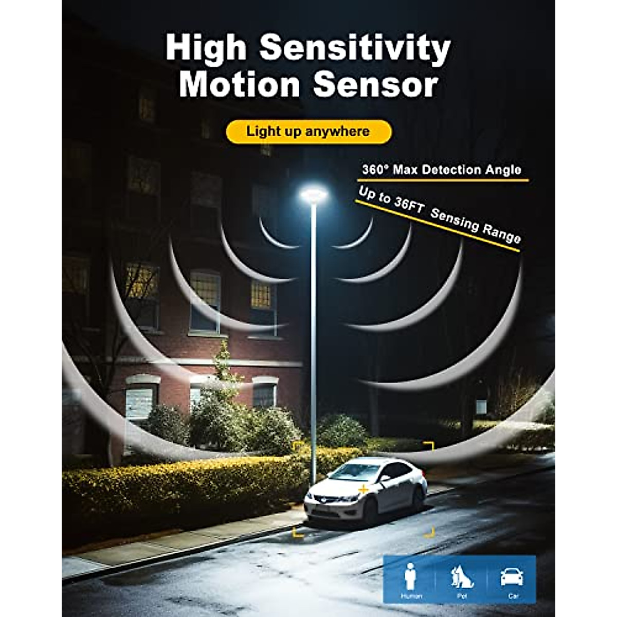 BNT Solar Street Lights Outdoor Waterproof 3000W Round LED Solar Powered Street Light with 360° Wide Angle Illumination, Waterproof IP66, Solar Outdoor Lights for Yard, Piazza (2 Pack)